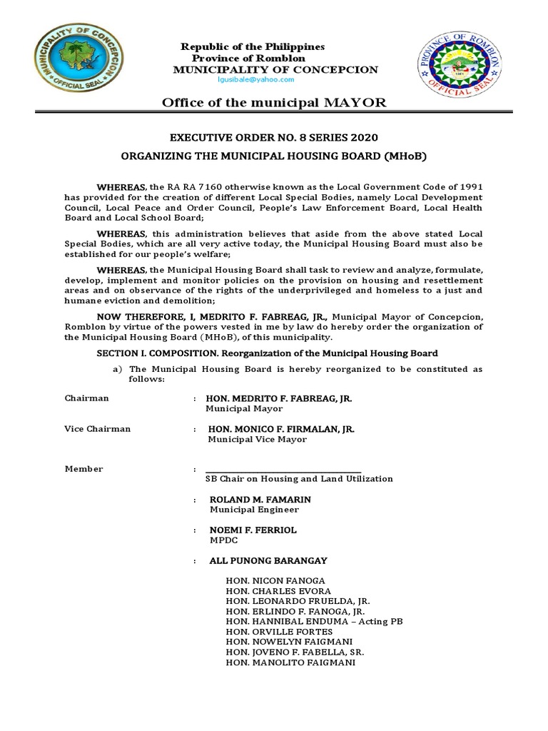 Municipal Housing Board Formation | PDF | Social Institutions | Justice