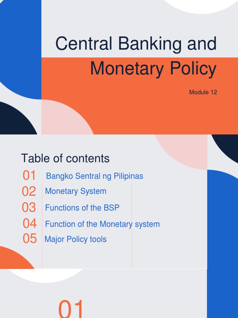 MODULE 12 Central Banking and Monetary System | PDF | Money | Money Supply