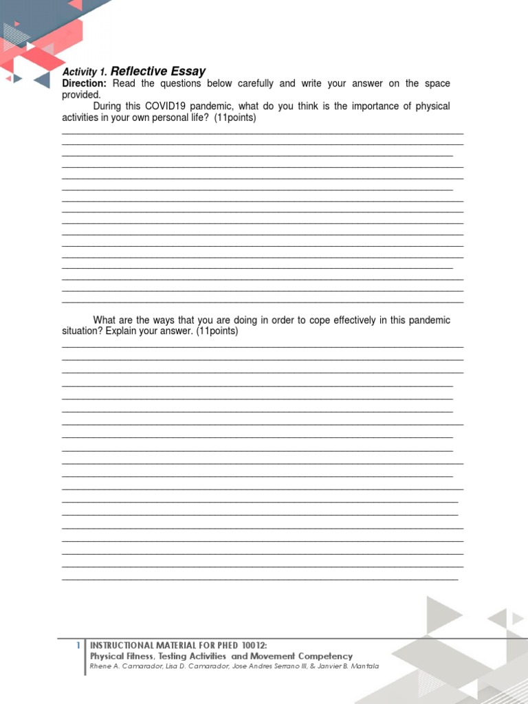 P.E. Activity | PDF | Physical Fitness | Clinical Medicine