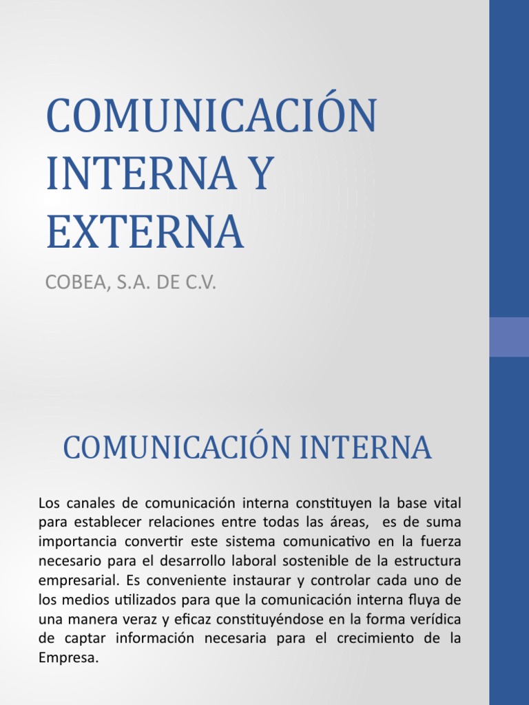 Cominicación Interna y Externa | PDF | Comunicación | Business