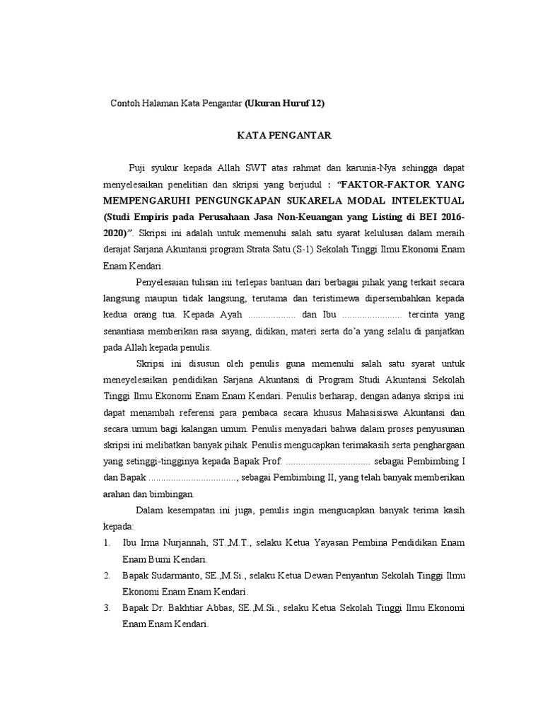 Contoh Halaman Kata Pengantar Pdf