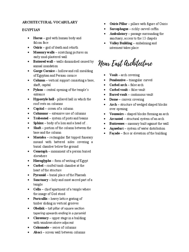 An Extensive Examination of Architectural Vocabulary and Structural ...