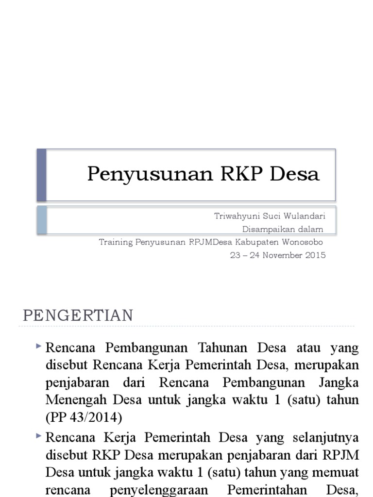 Penyusunan RKP Desa | PDF