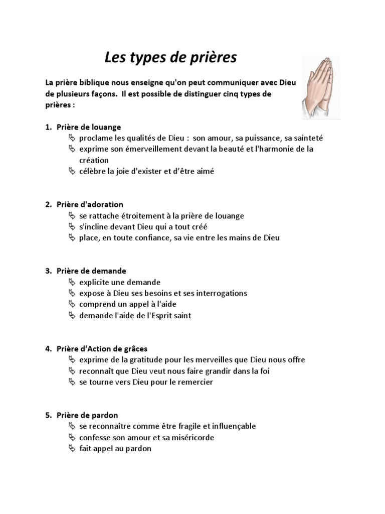 Les Types de Prieres | PDF | Évolution de carrière | Développement ...