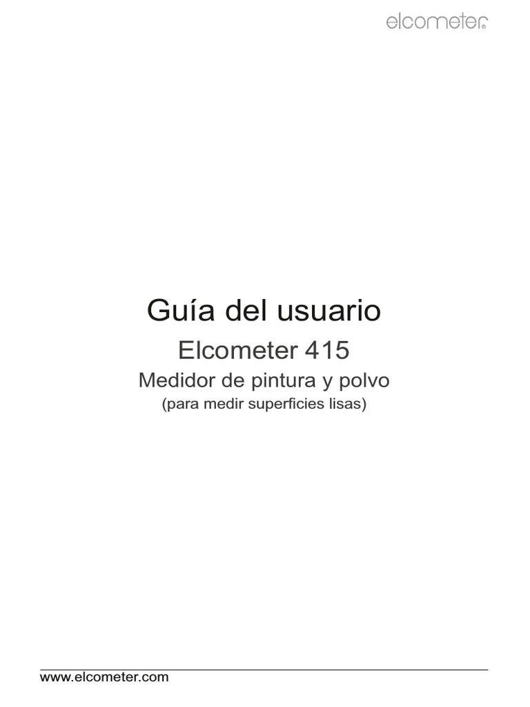 Elcometer 415C MANUAL | PDF