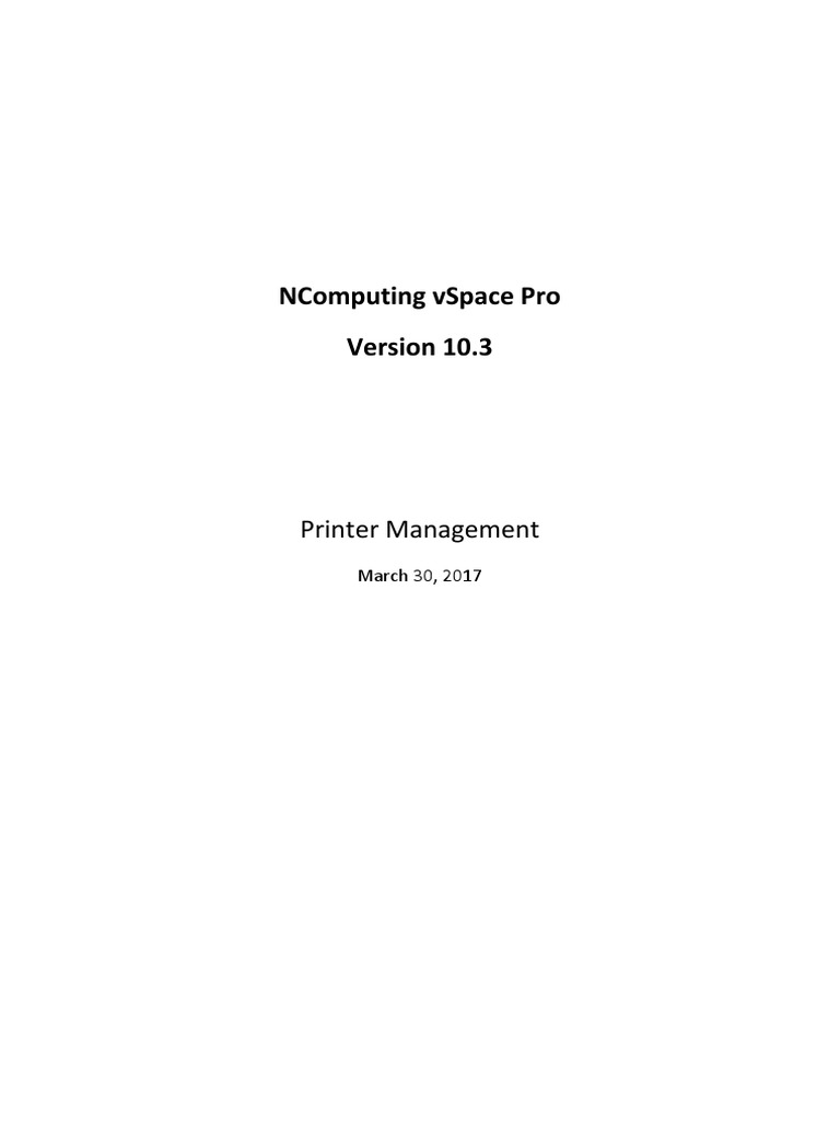 Vspace Pro 10.3 - Printer Management | PDF | Usb | Device Driver