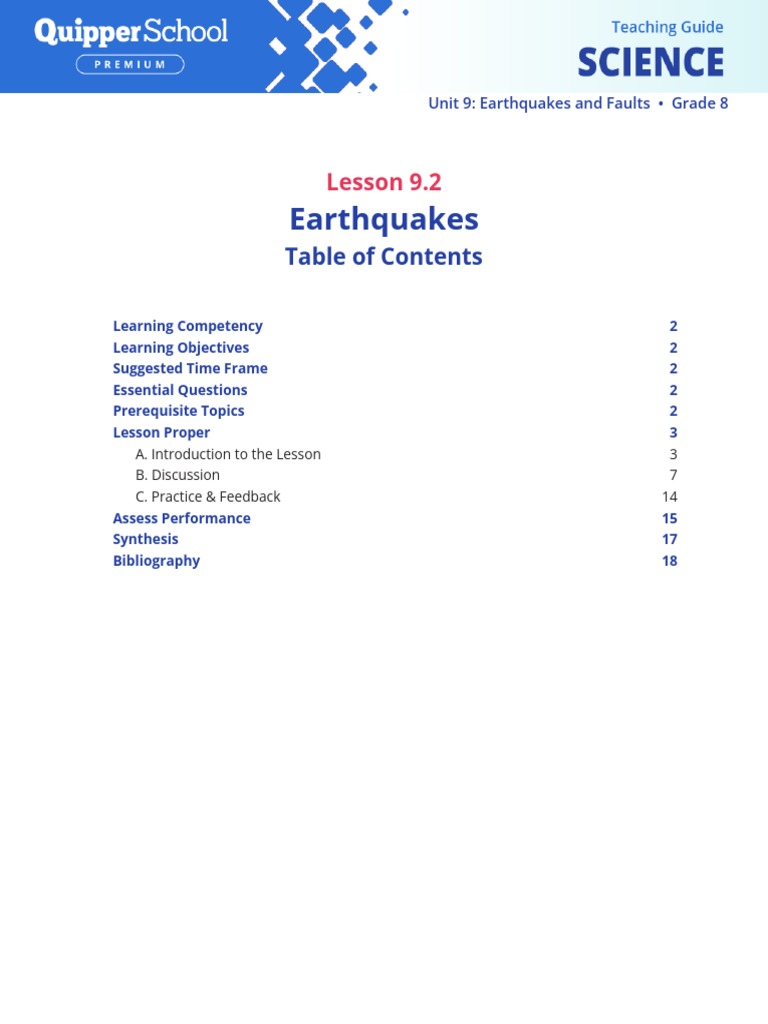 Science 8 9.2 Earthquakes | PDF | Earthquakes | Moment Magnitude Scale