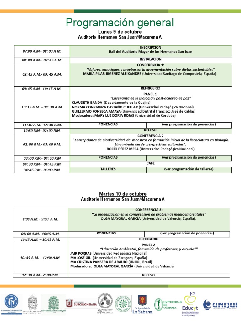 (07 OCT) PROGRAMACION FINAL Congreso de Enseñanza de La Biología | PDF | Colombia