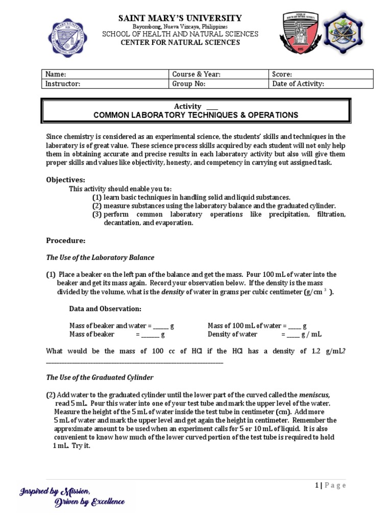 Mastering Common Laboratory Techniques: A Guide to Performing Precipitation, Filtration ...