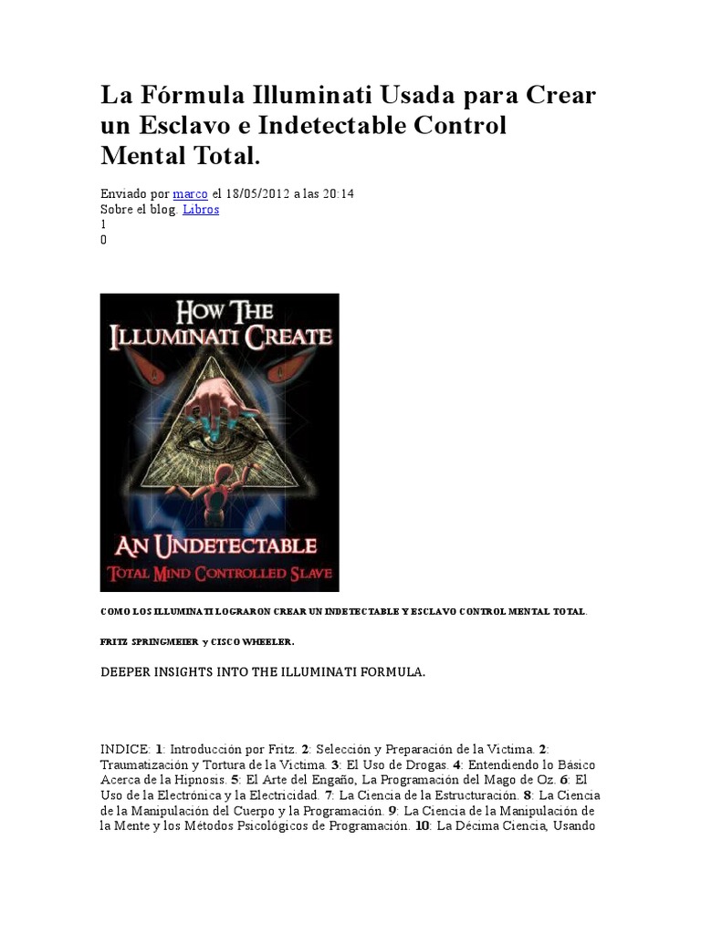 Fritz Springmeier Control Mental Iluminatti | PDF | Agencia Central de ...