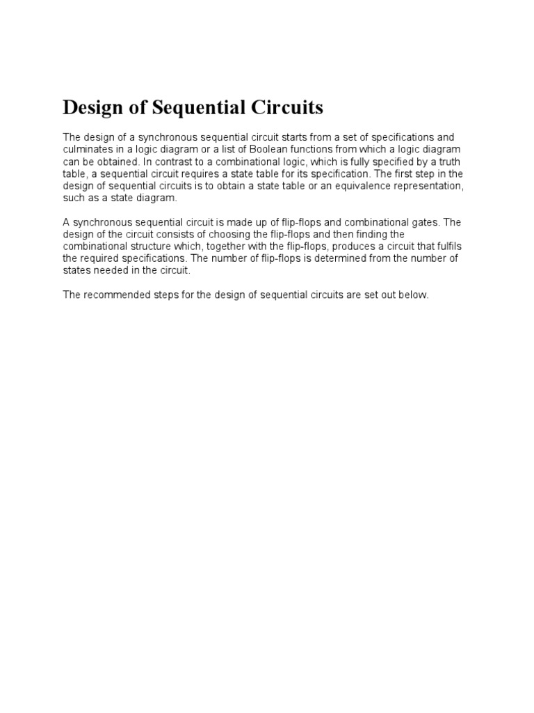 Design of Sequential Circuits | PDF | Logic Gate | Digital Electronics