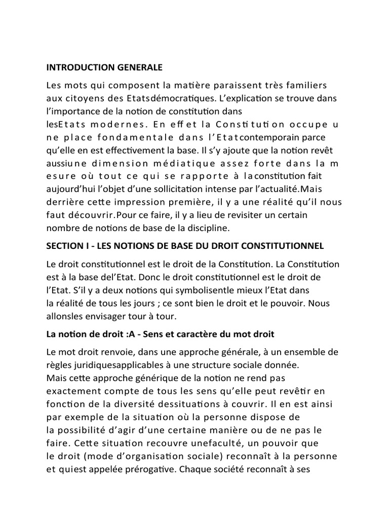 Introduction au Droit Constitutionnel | PDF