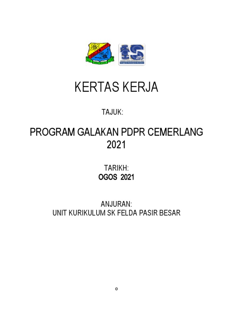 Kertas Kerja Kecemerlangan PDPR TS25 | PDF