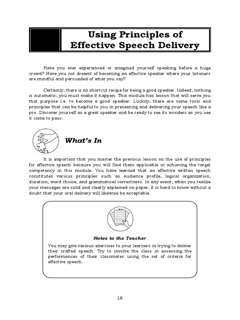 Principles of Effective Speech Delivery | PDF | Gesture | Human Voice Principles of Effective Speech Delivery | PDF | Gesture | Human Voice