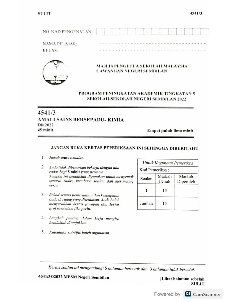 N9 Chem P3 2022 | PDF