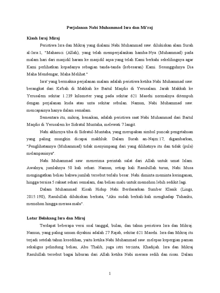 Perjalanan Isra Dan Mi Raj Pdf