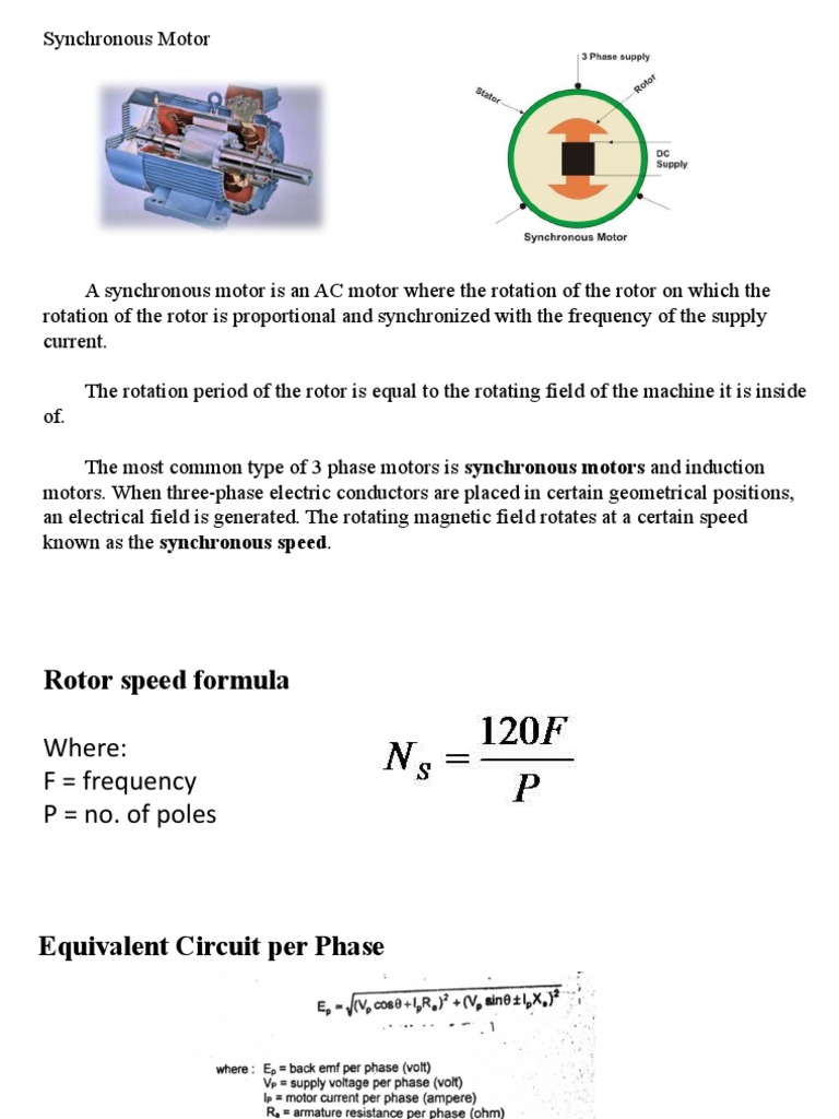 Synchronous Motors | PDF | Electric Motor | Electromagnetism