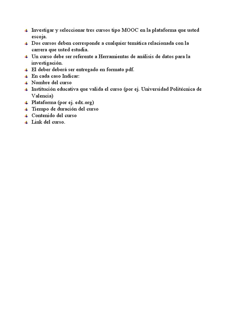 Investigar y Seleccionar Tres Cursos Tipo MOOC en La Plataforma Que Usted Escoja | PDF | Curso ...