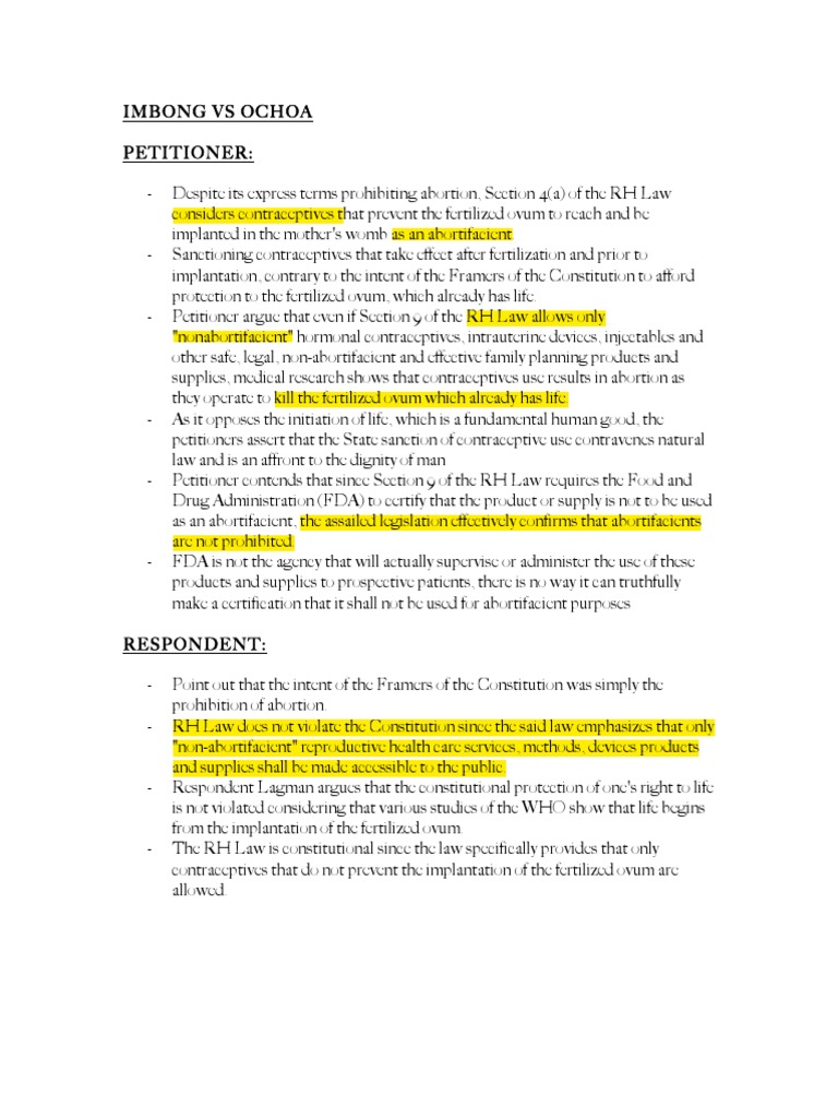 24 Imbong v. Ochoa | Download Free PDF | Birth Control | Abortion