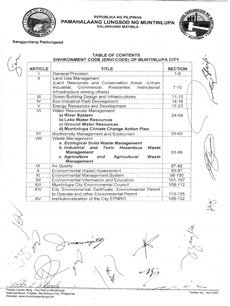 Muntinlupa City Environment Code | PDF | Atmosphere Of Earth | Air ...