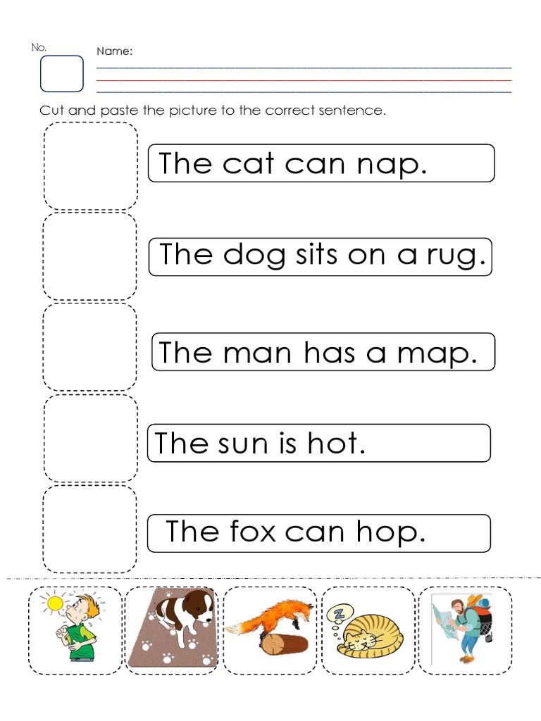 Matching Senetnce Cutting Activity For Grade 2 | PDF