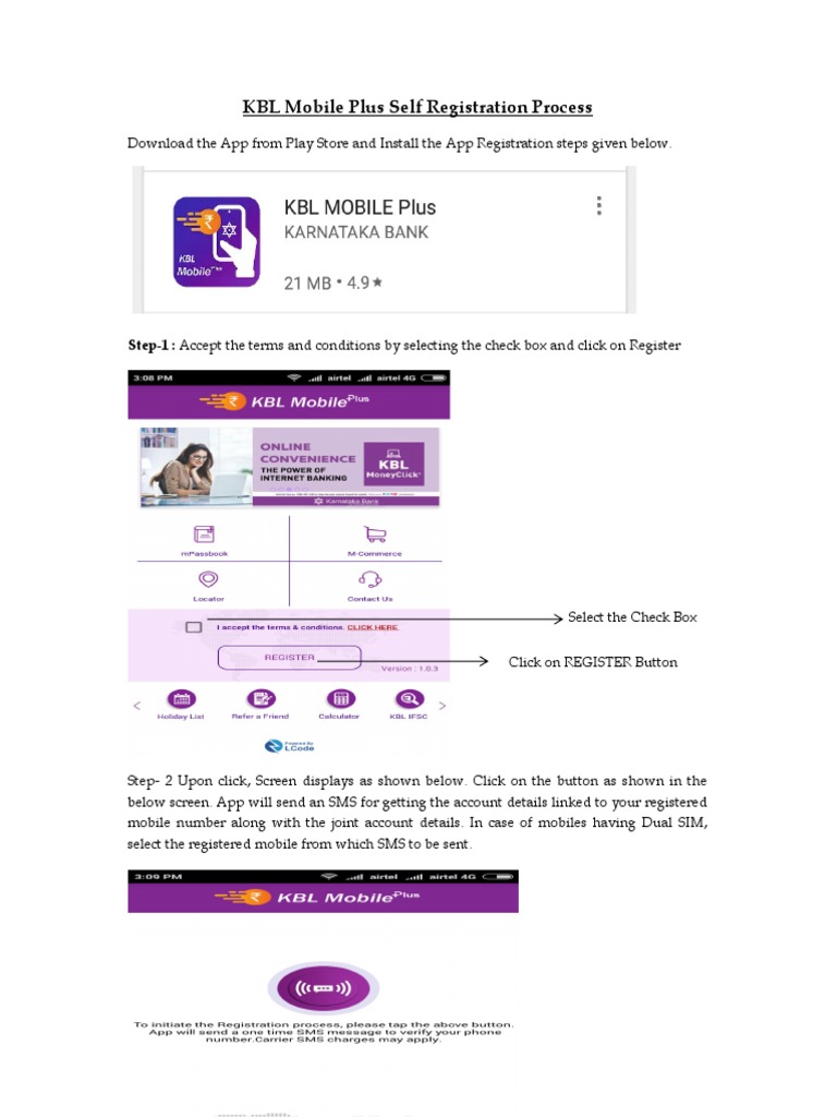 K BL Mobile Plus Reg | PDF | Login | Debit Card