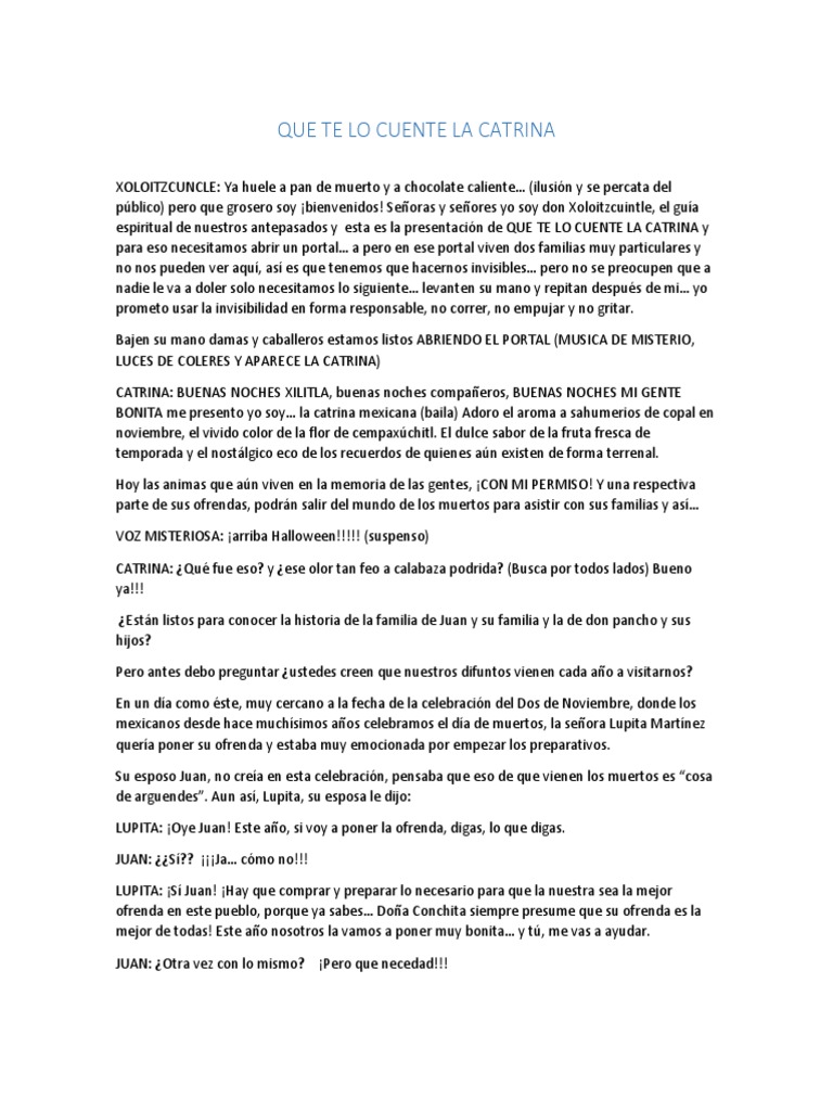 Que Te Lo Cuente La Catrina | PDF | Víspera de Todos los Santos
