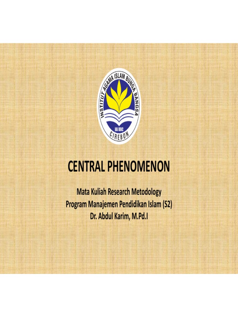 Presentation Central Phenomenon | PDF