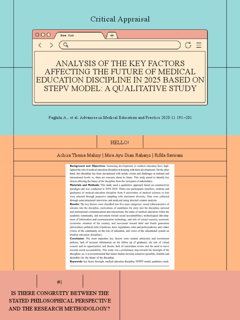 Critical Appraisal | PDF | Qualitative Research | Methodology