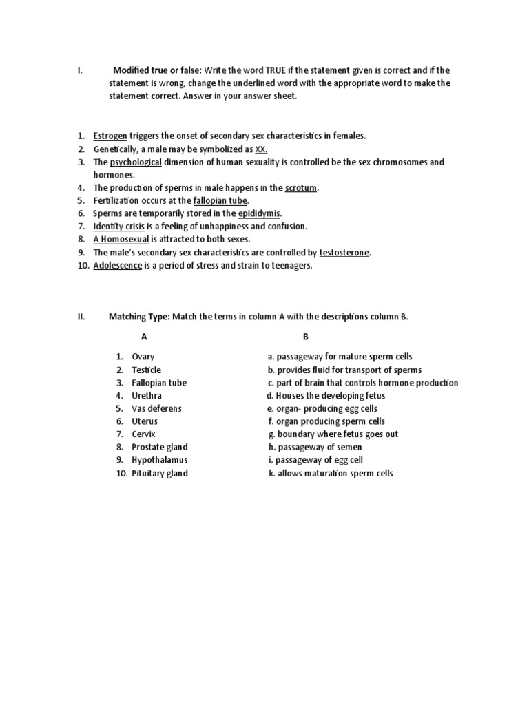 Matching Type: Match The Terms in Column A With The Descriptions Column ...