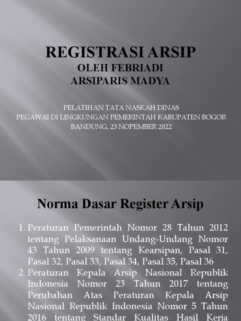 Registrasi Arsip | PDF