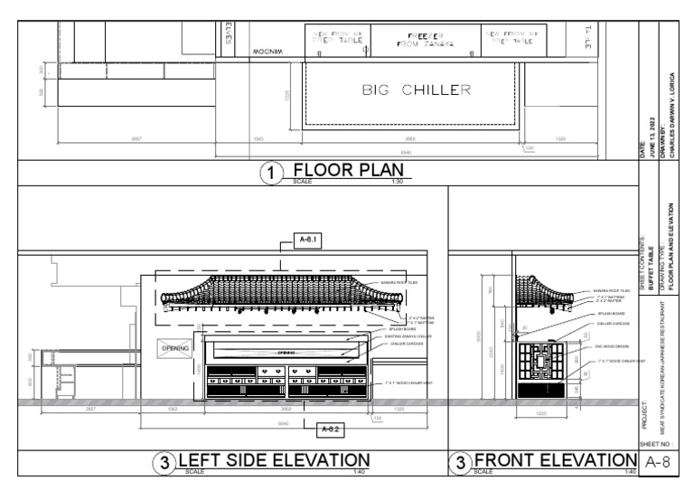 Buffet Table Floor Plan and Elevation | PDF | Building Engineering ...