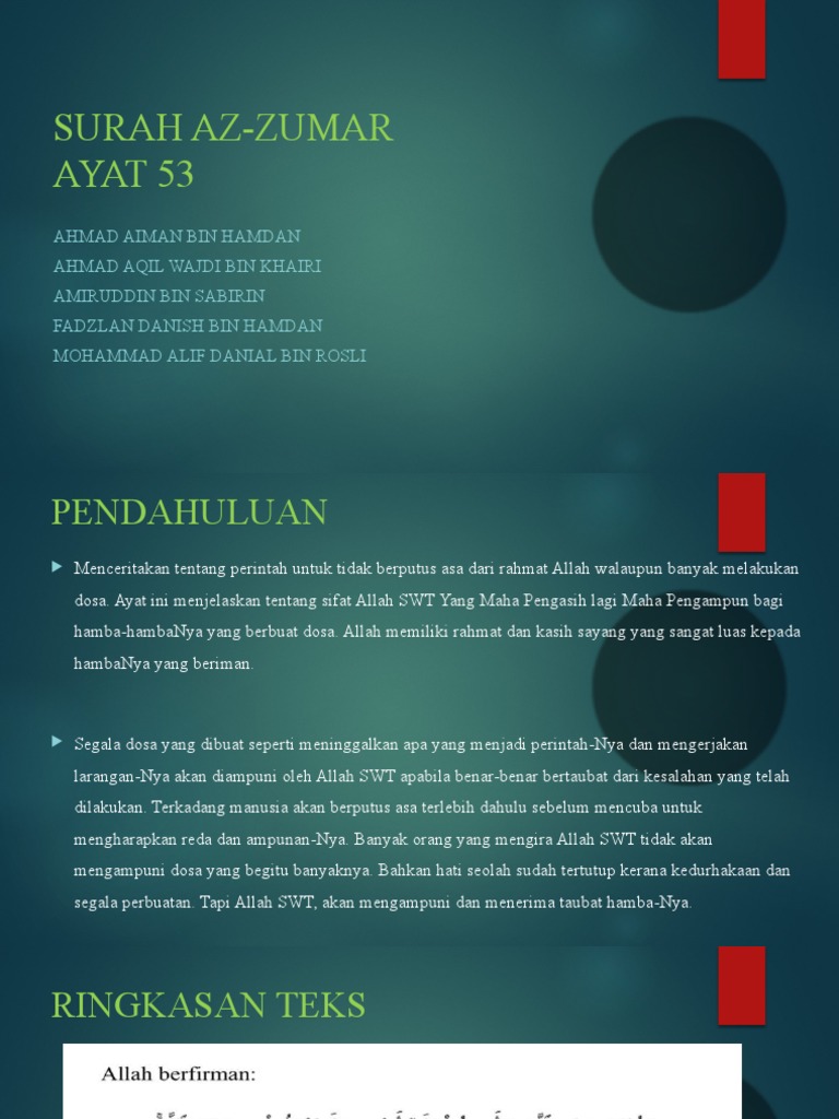 Surah Az Zumar Ayat 53 | PDF