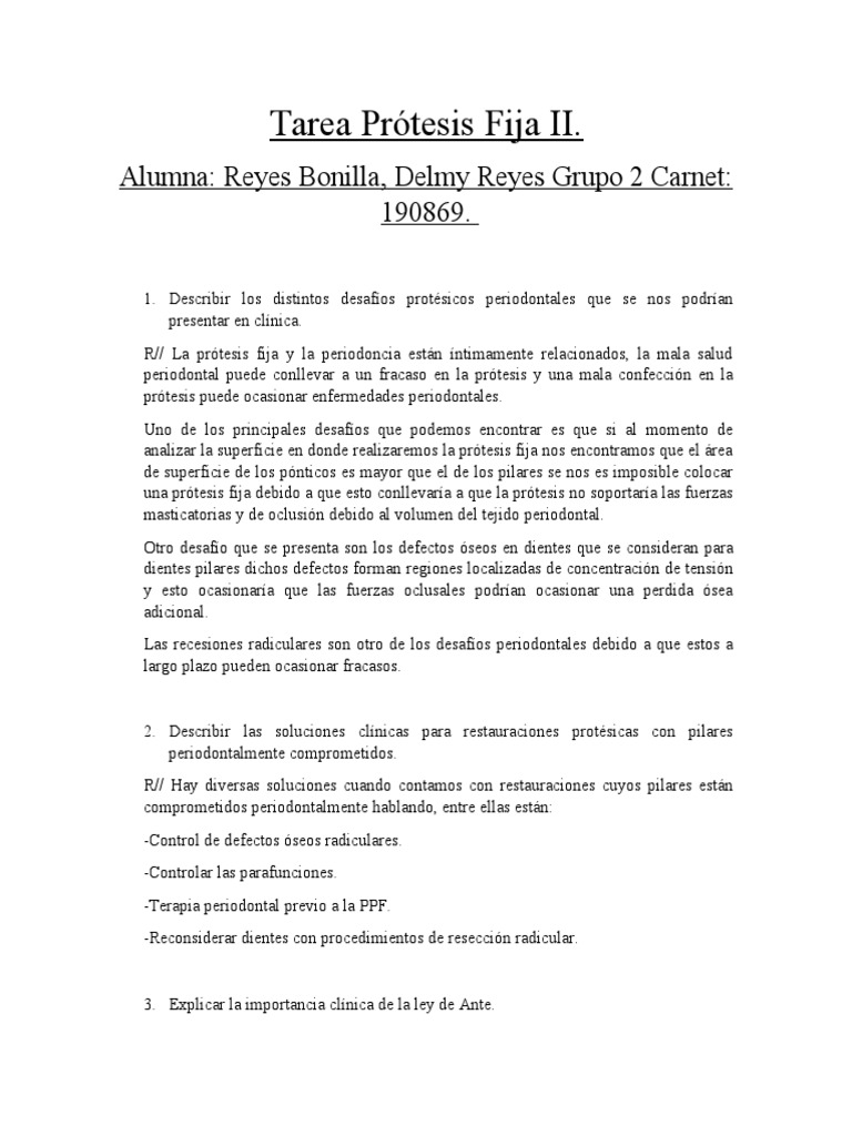 Protesis Parcial Fija 2 Delmy Reyes | PDF | Dentadura postiza ...