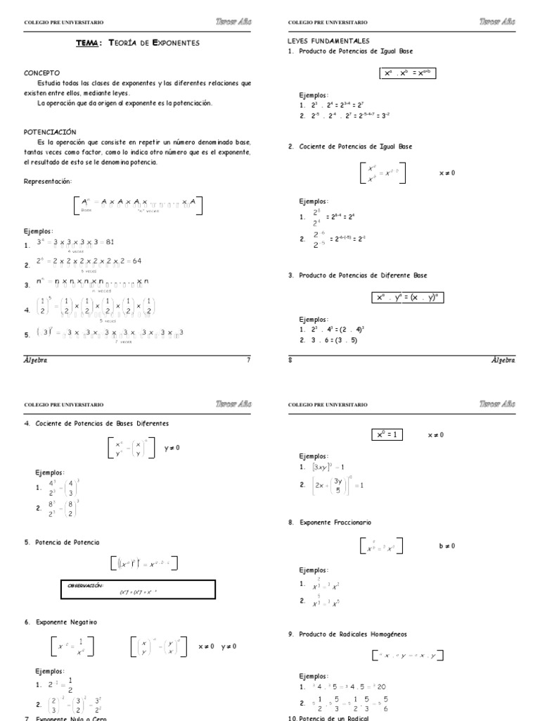 Algebra 3ro Sec | PDF | Álgebra abstracta | Álgebra