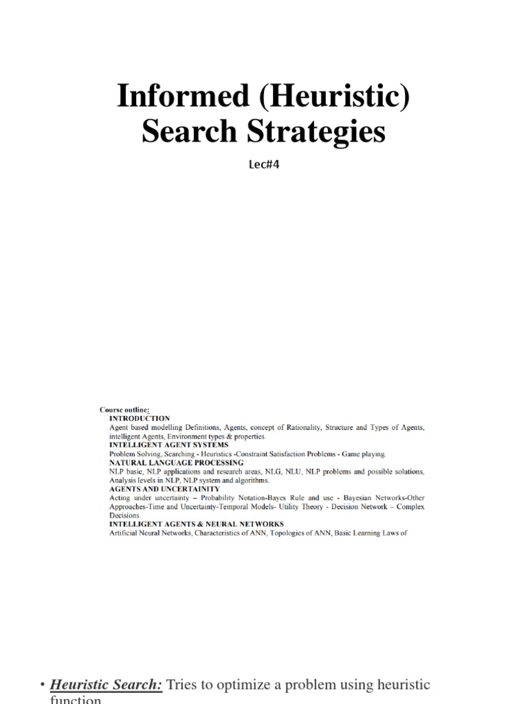 Heuristic Algorithm Lecture Pdf Algorithms And Data Structures Mathematical Analysis