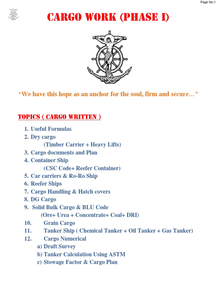 Sbo Notes | PDF | Cargo | Ships