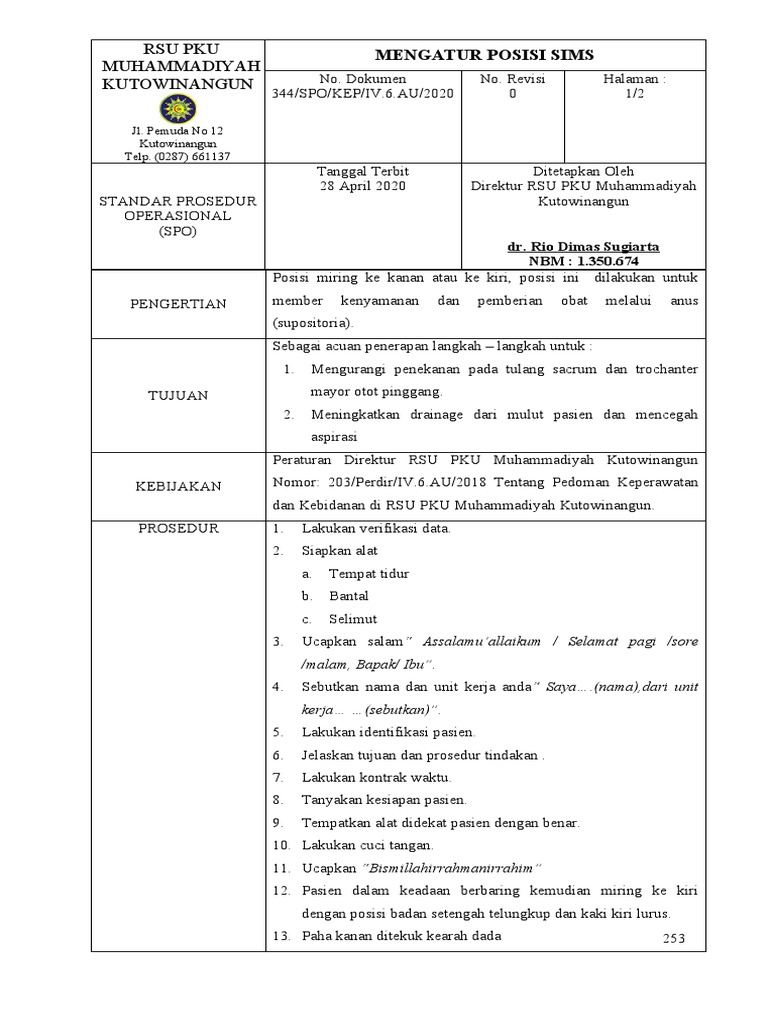 SPO Mengatur Posisi SIMS | PDF