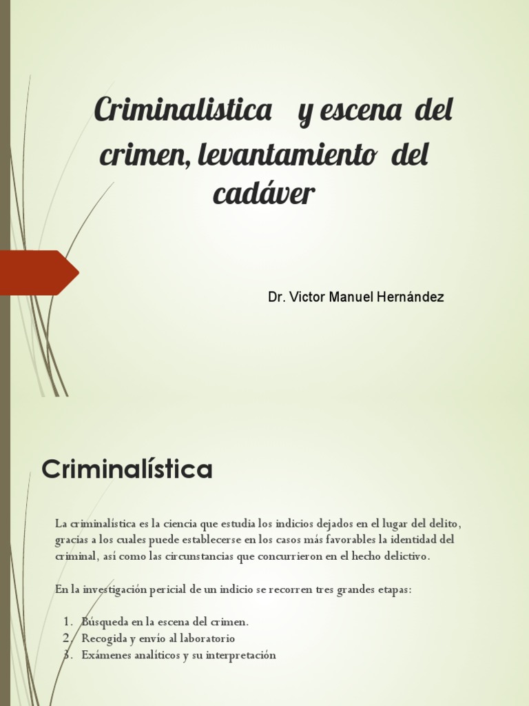 Criminalistica Escena Del Crimen Pdf Ciencia Forense Muerte