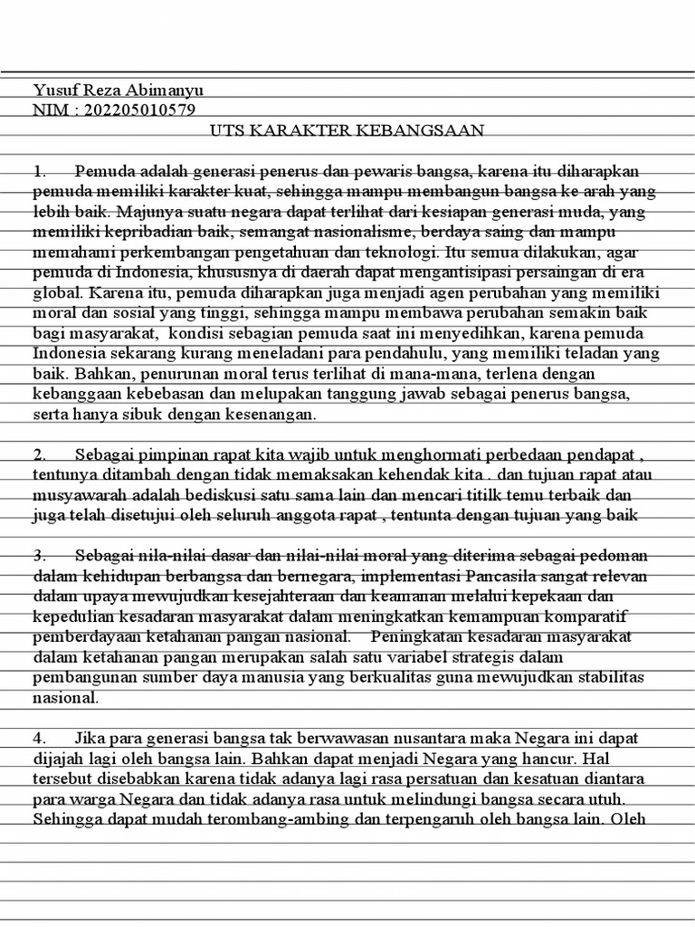 Uts Karakter Kebangsaan | PDF | Karier & Perkembangan | Perjalanan