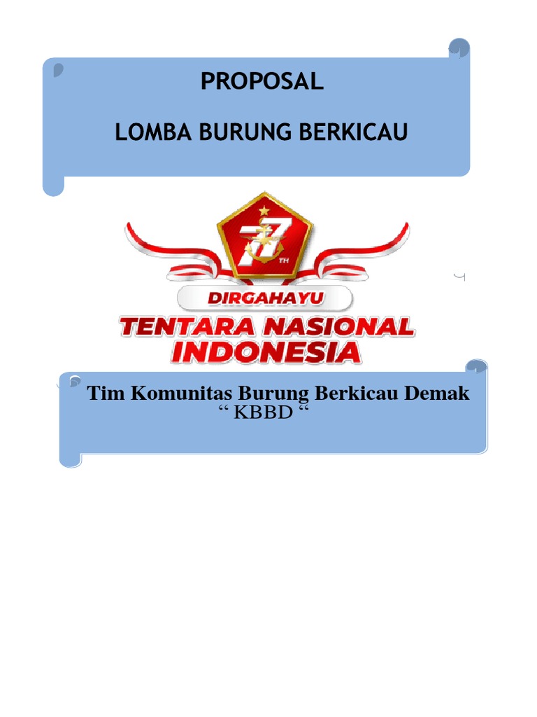 Proposal Lomba Burung Berkicau 2022 | PDF