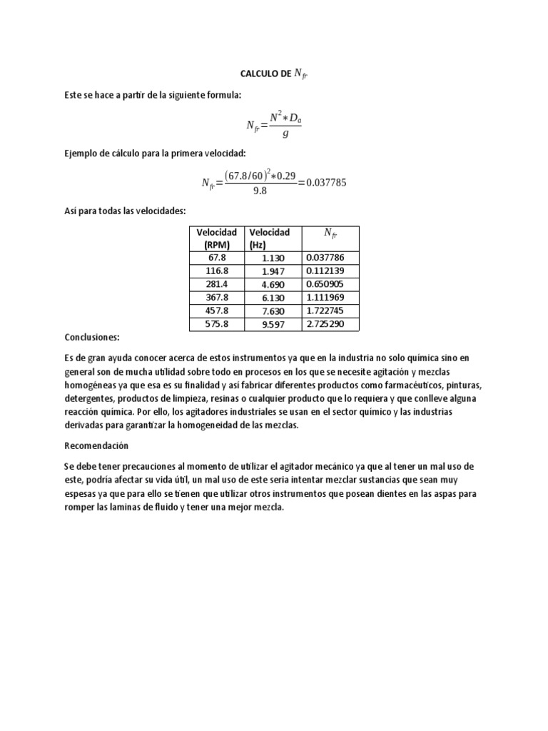 CALCULO DE NFR | PDF