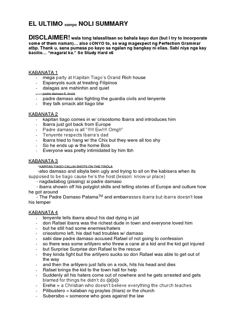 Noli Me Tangere - Conyo Version | PDF