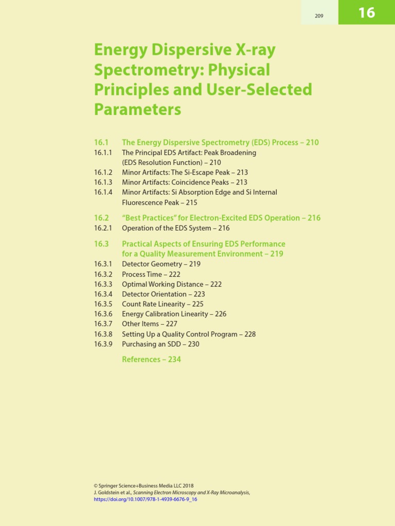 C16. Goldstein | PDF | Energy Dispersive X Ray Spectroscopy | Electronvolt