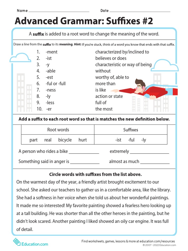 Advanced Grammar Suffixes 2 2018 | PDF