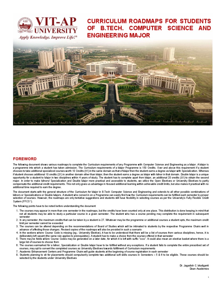 Btech Cse Curriculum & Roadmaps Ay2021-22 | PDF | Computer Science | Engineering