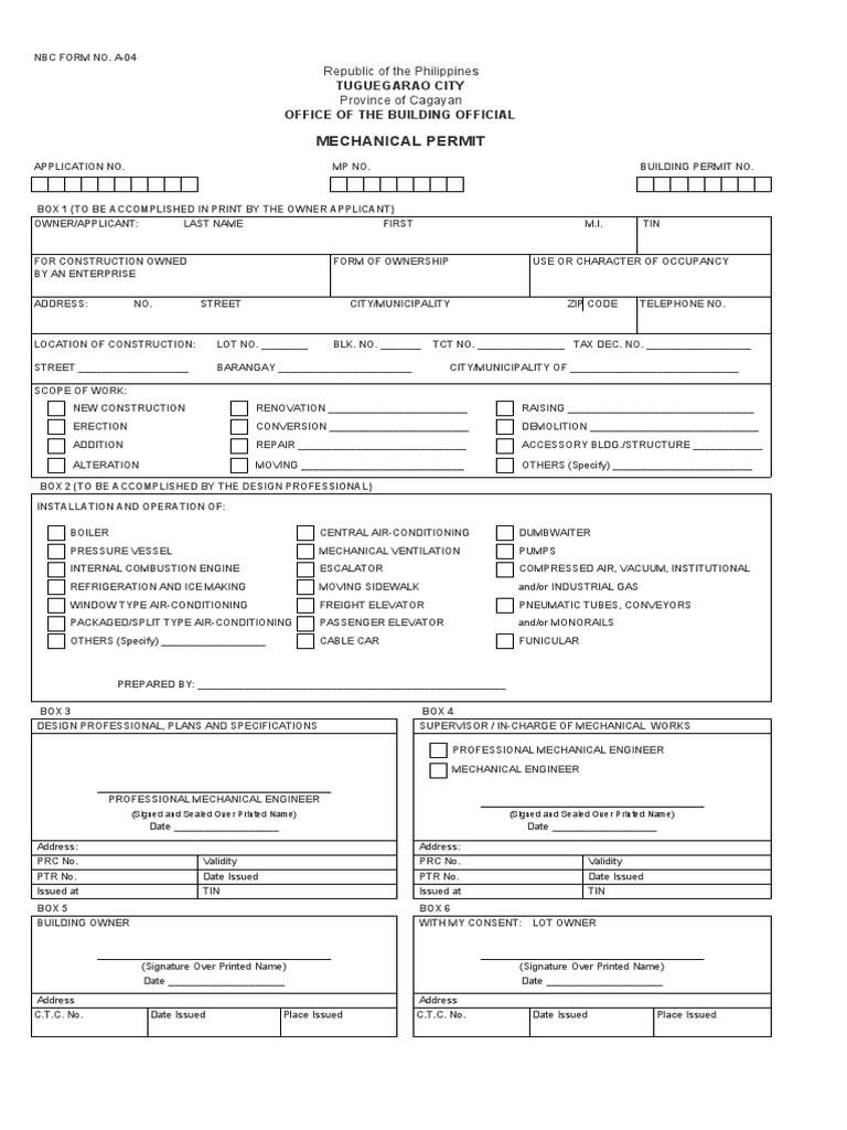 Mechanical Permit | PDF | Elevator | Manufactured Goods