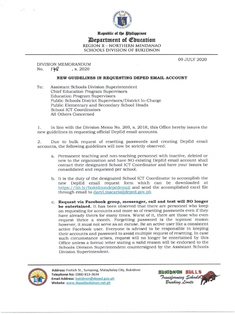 DM No. 178, S. 2020 | PDF