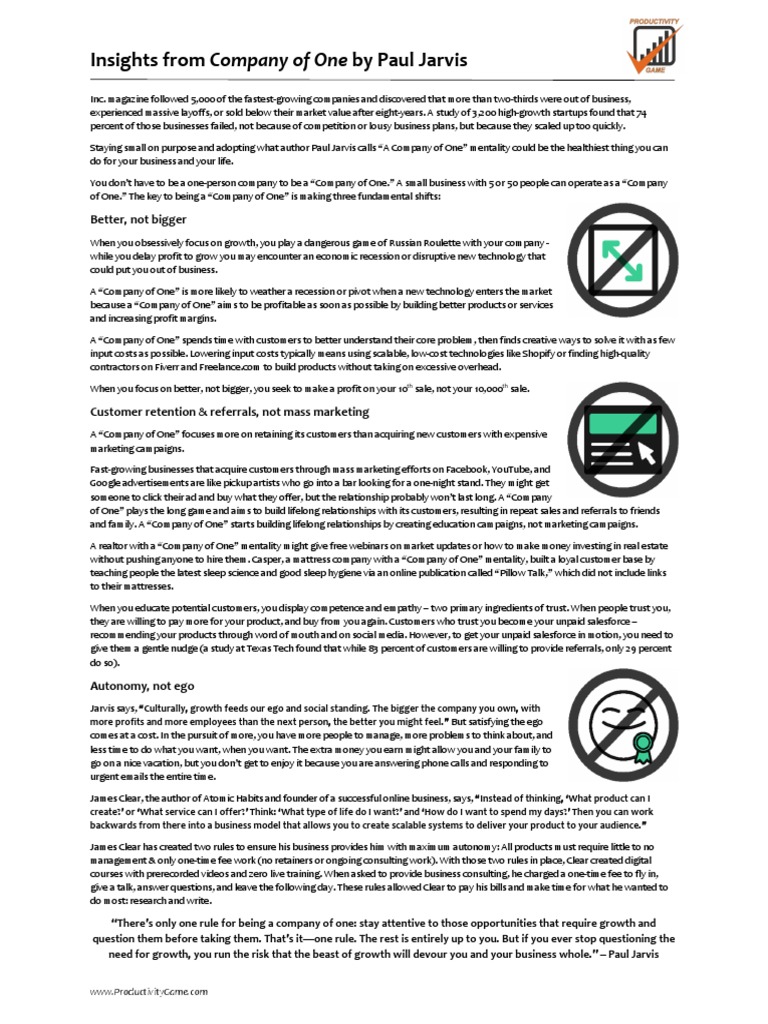 Company of One | PDF