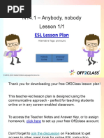 Grammar Exercises: Somebody, Anybody, Nobody | PDF